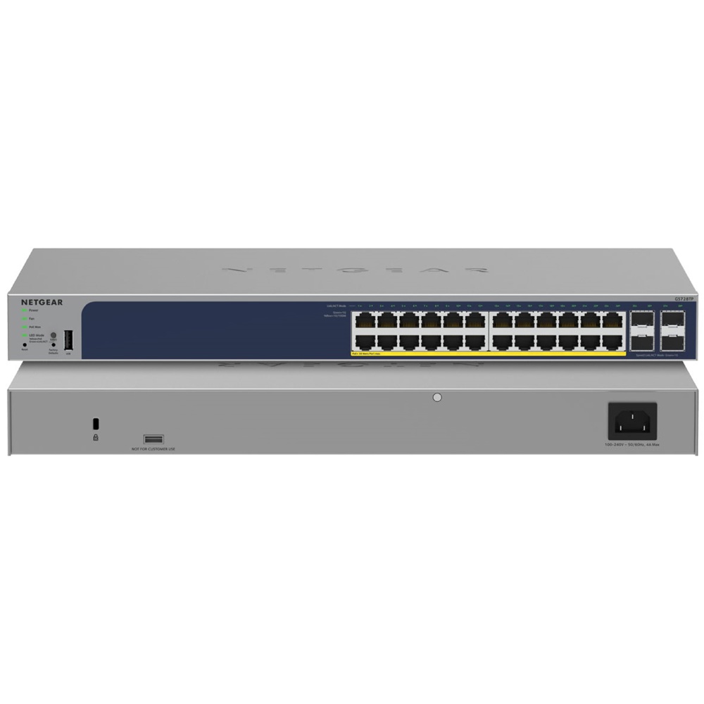 სვიჩი Netgear GS728TP-300EUS, 28-Port Gigabit, POE+ Switch, Grey ...