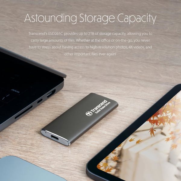External SSD Transcend TS500GESD265C ESD265C, 500GB, Type-C, Iron Gray ...